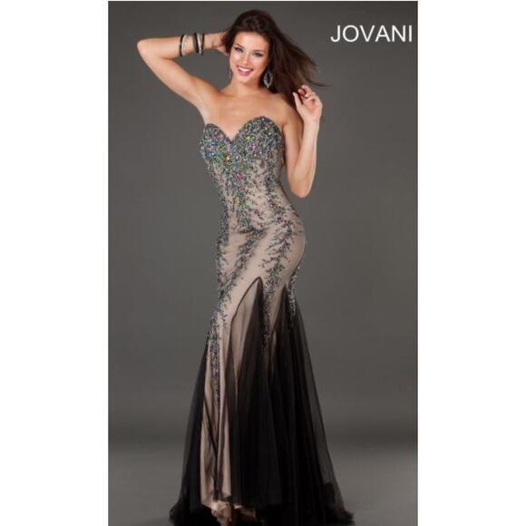 Jovani | Dresses | Jovani 683 Mermaid Formal Dress In Blacknude W ...